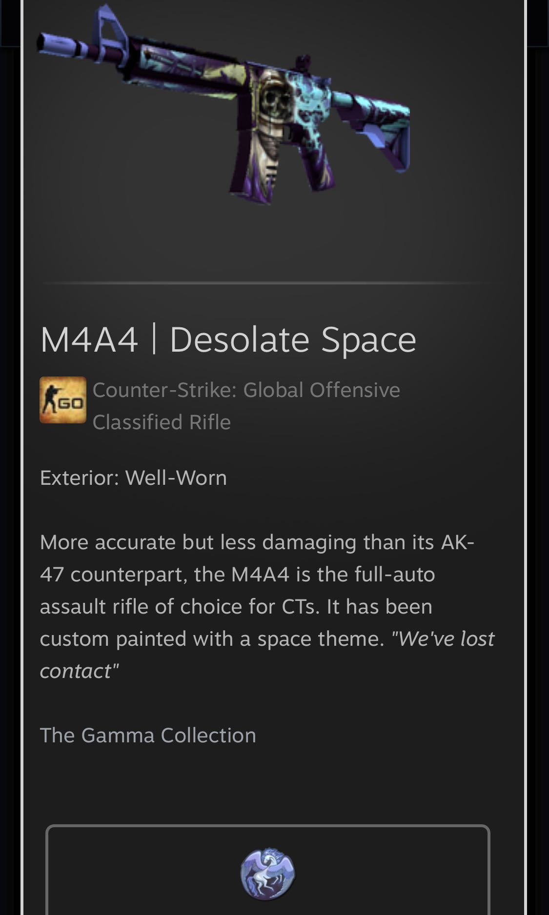 M4A4 Desolate Space (Well-Worn), Video Gaming, Gaming Accessories, Game ...