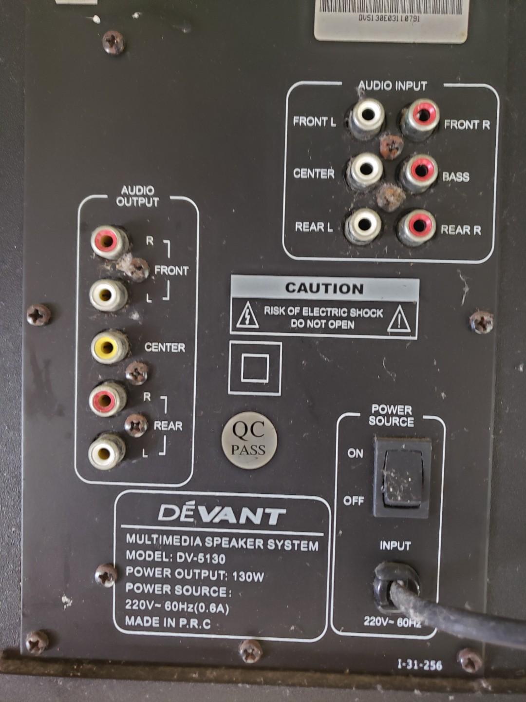 Devant speakers with subwoofer DV5130, Audio, Soundbars, Speakers ...