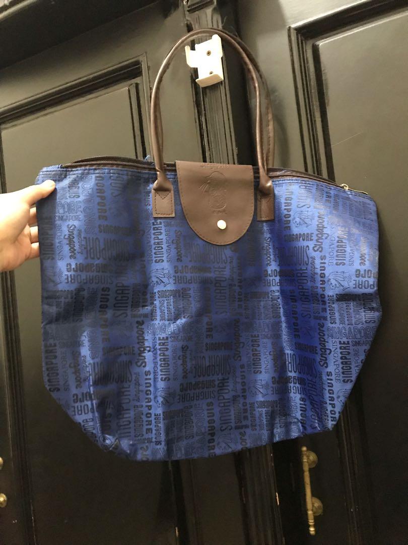 hand bag tas tangan kondisi like new model longchamp kw biru motif tak ...