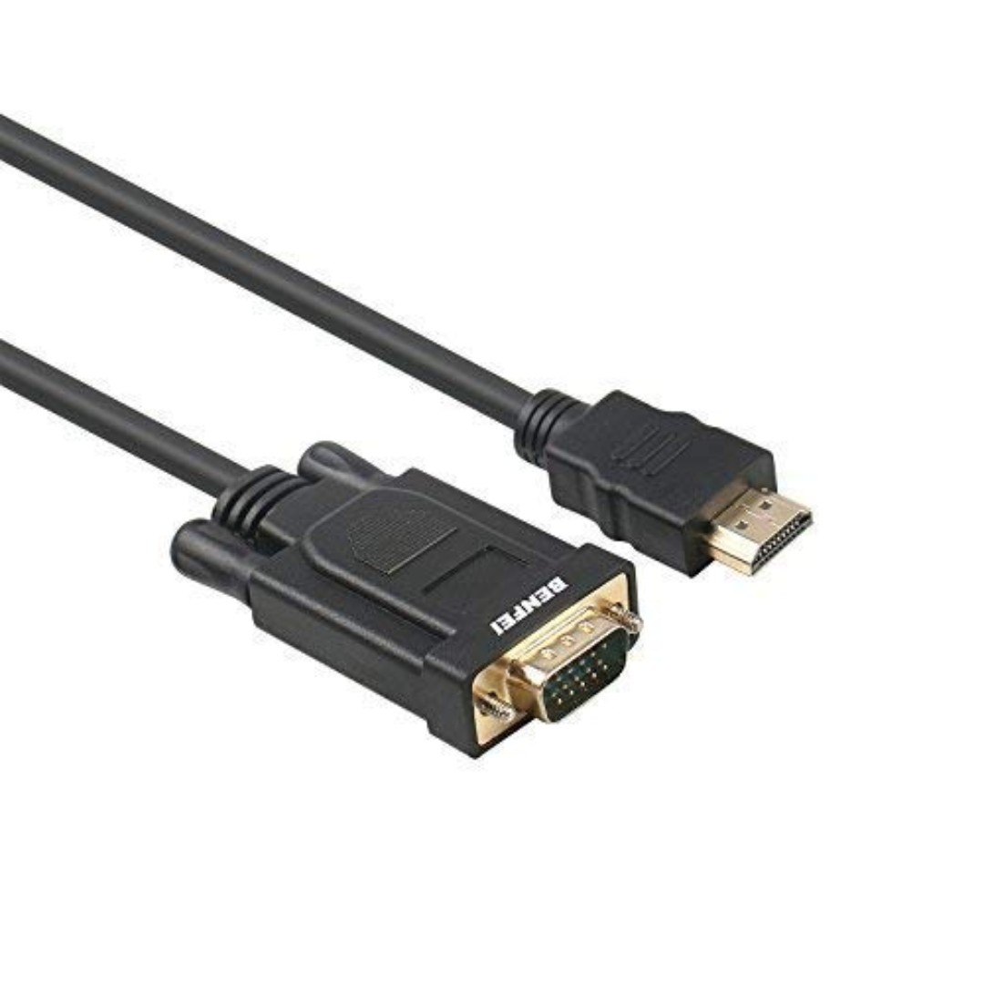 HDMI to VGA, Benfei Gold-Plated HDMI to VGA 6 Feet Cable (Male to Male ...