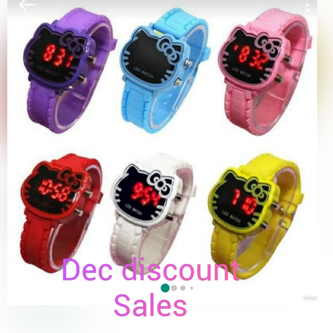 Hello kitty digital watch, Luxury, Watches on Carousell
