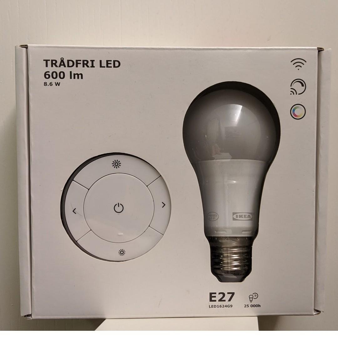 IKEA Tradfri 全彩燈膽 E27 連 遙控器, 傢俬＆家居, 燈飾及風扇, 燈飾 - Carousell
