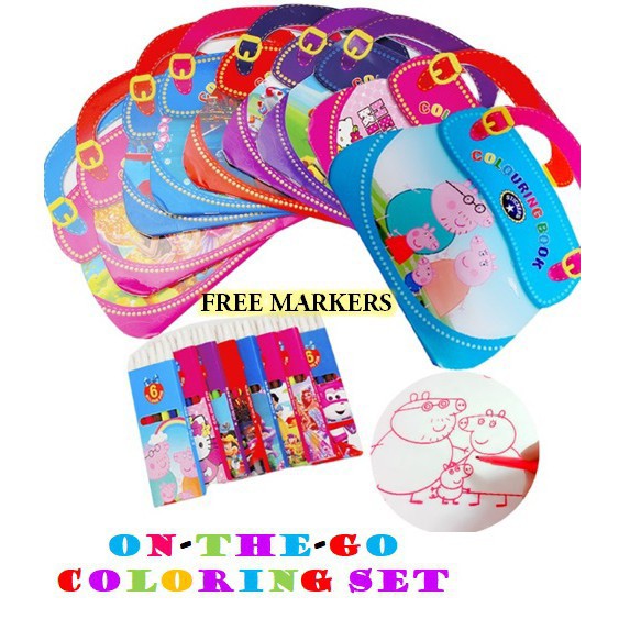 On The Go Coloring Book + Markers Set Travel Little Play Book Christmas ...