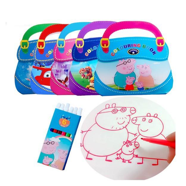 On The Go Coloring Book + Markers Set Travel Little Play Book Christmas ...