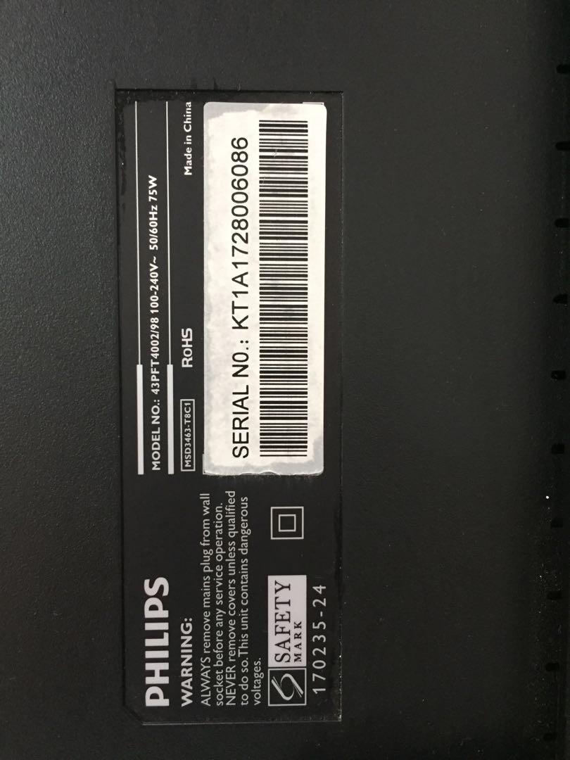 PHILIPS LED TV 43PFT4002/98, TV & Home Appliances, TV & Entertainment ...