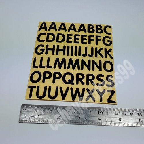Sticker Huruf Alphabet Abjad Hitam Kilap Font ARIAL ROUNDET BT BOLD ...