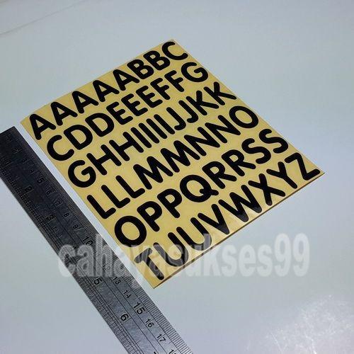 Sticker Huruf Alphabet Abjad Hitam Kilap Font ARIAL ROUNDET BT BOLD ...