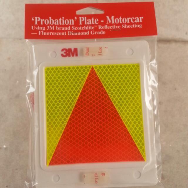 3M Probation Plate, Car Accessories, Car Plates on Carousell