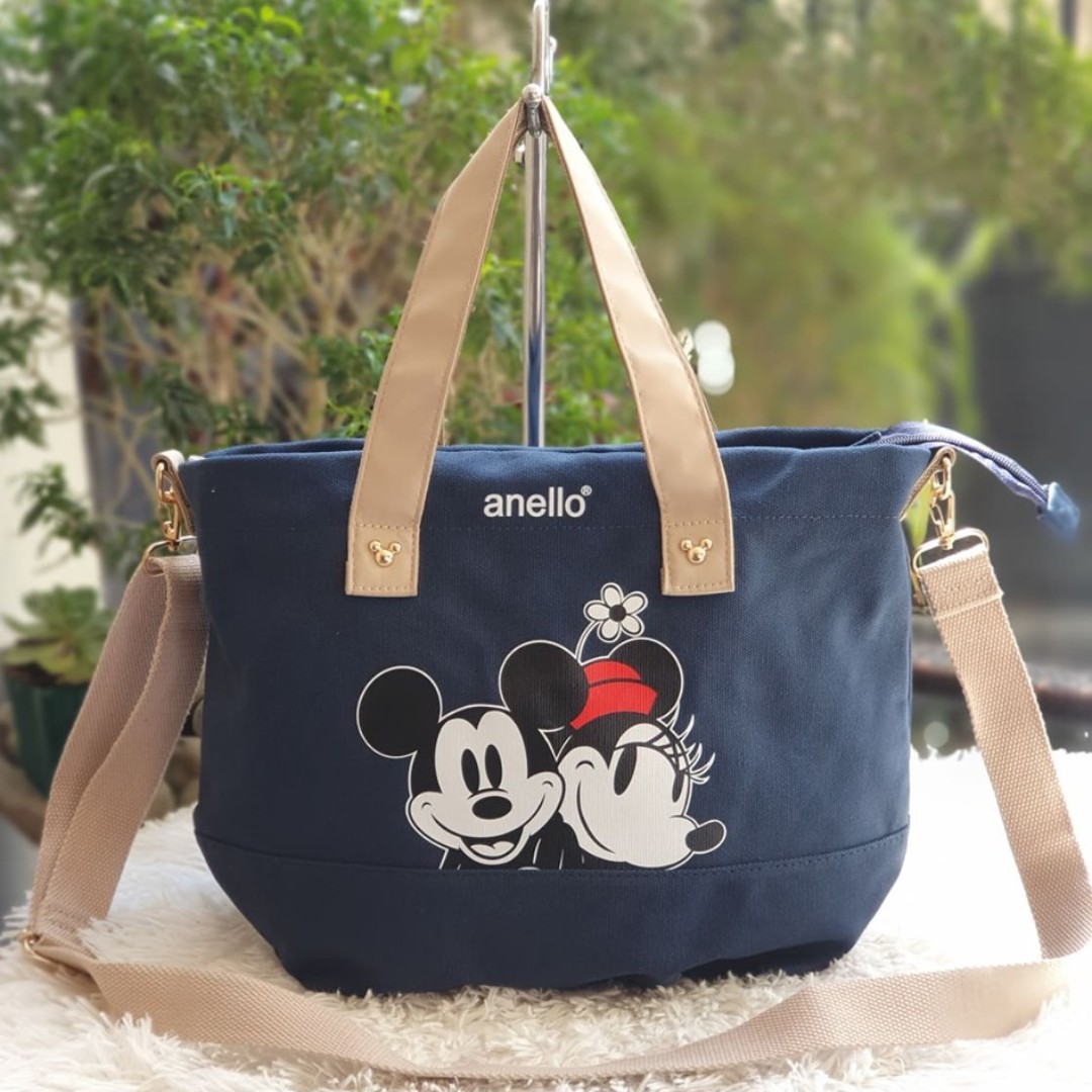 Anello Limited Edition Mini Canvas Tote Bag - Navy Blue, Women's ...