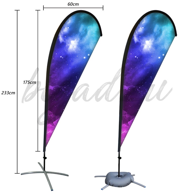 Flag Wind Flag Flying flag Exhibition flag 3.4 Meter Teardrop Shape ...