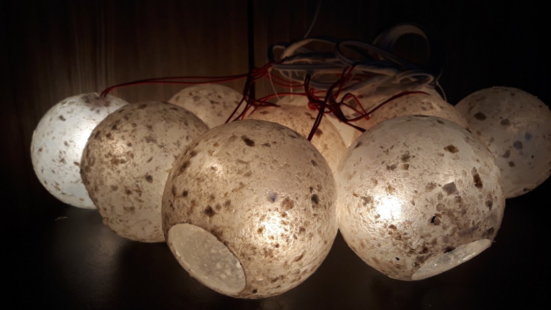 CRYSTAL BALL FIBER CAPIZ With Free USB Light, Furniture & Home Living ...