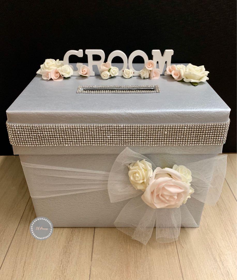 Customised wedding money box / ang pow box, Hobbies & Toys, Stationery ...