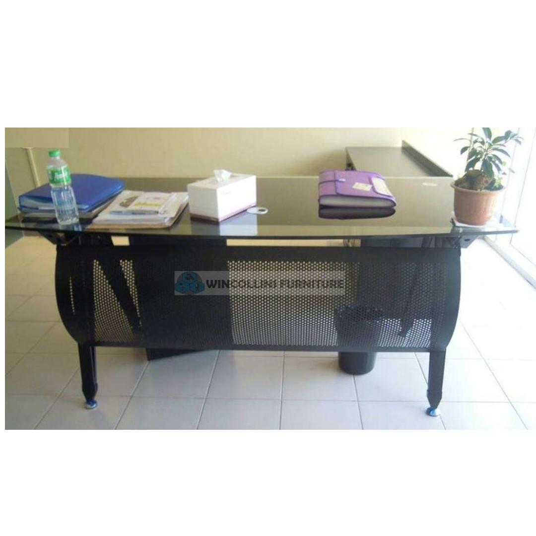 Executive table - glass top, Furniture & Home Living, Office Furniture ...