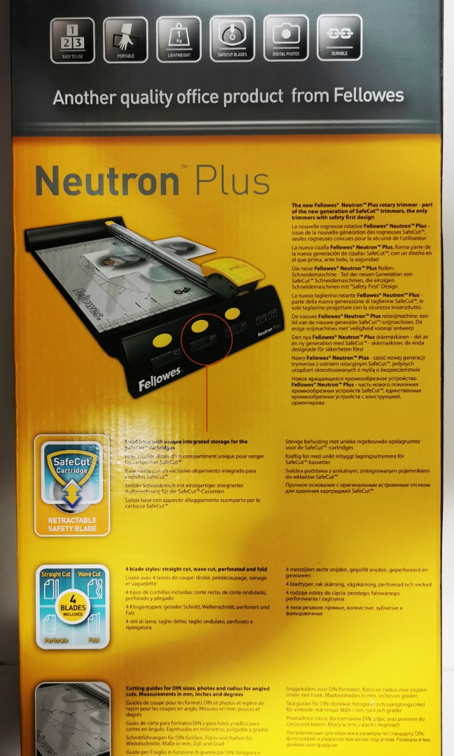 Fellowes Neutron Plus A4 Paper Trimmer, Hobbies & Toys, Stationery ...