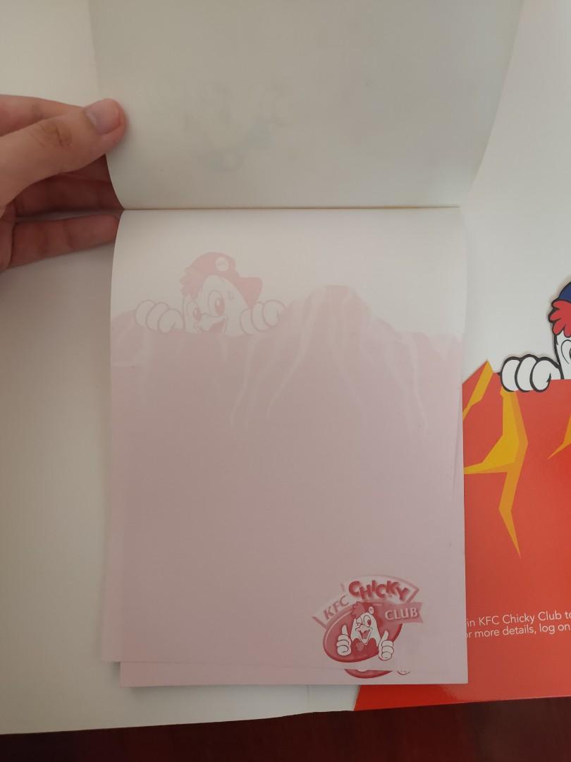 KFC Chicky Club Notepad and Folder set, Hobbies & Toys, Stationery ...
