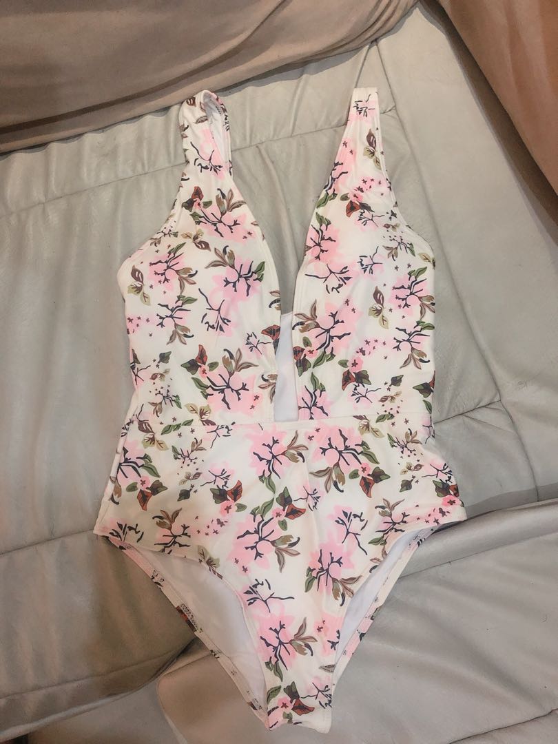 One Piece Floral Swimsuit Womens Fashion Swimwear Bikinis And Swimsuits On Carousell
