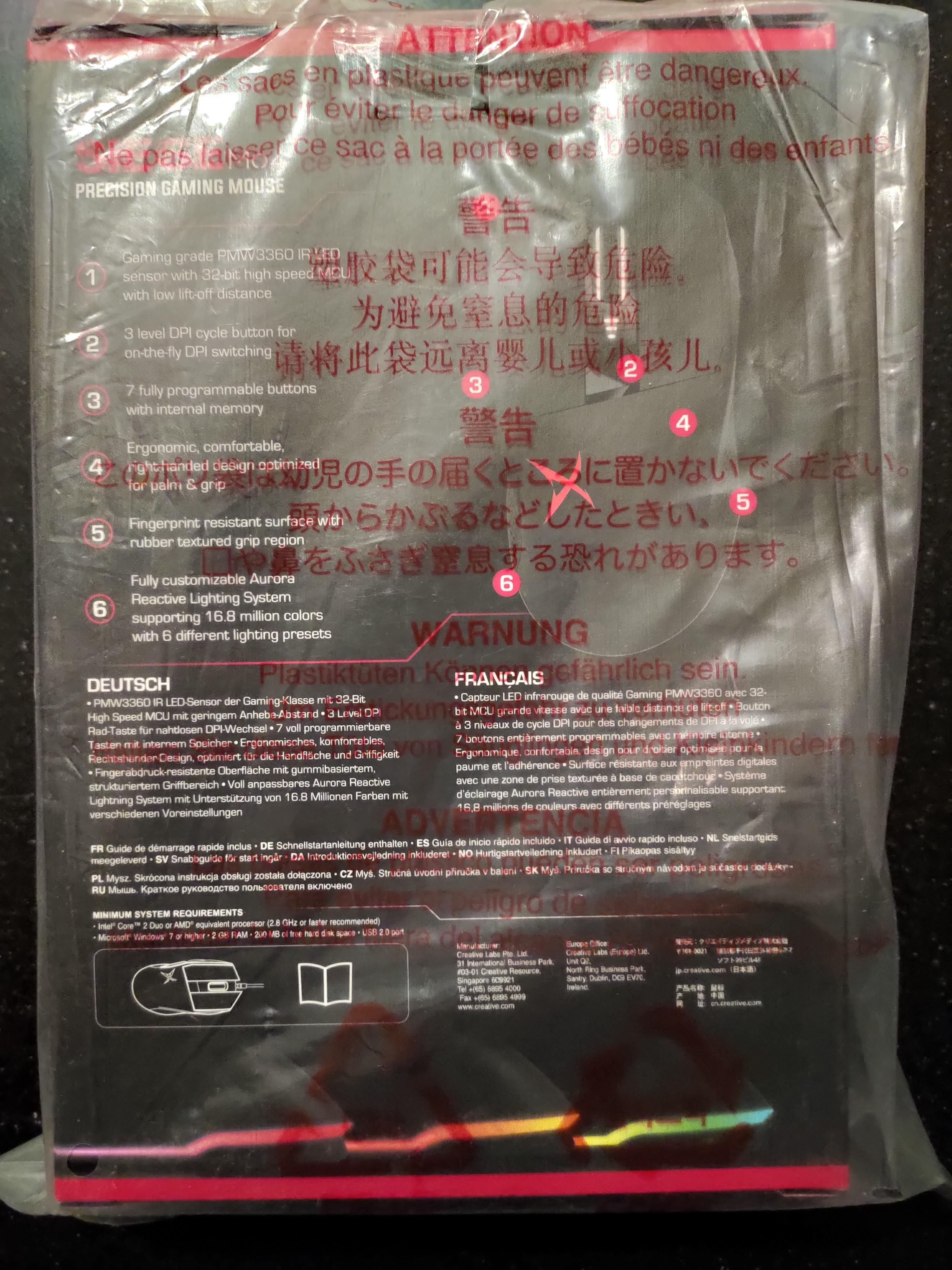 Sound blaster x siege m04 gaming mouse, Computers & Tech, Parts ...