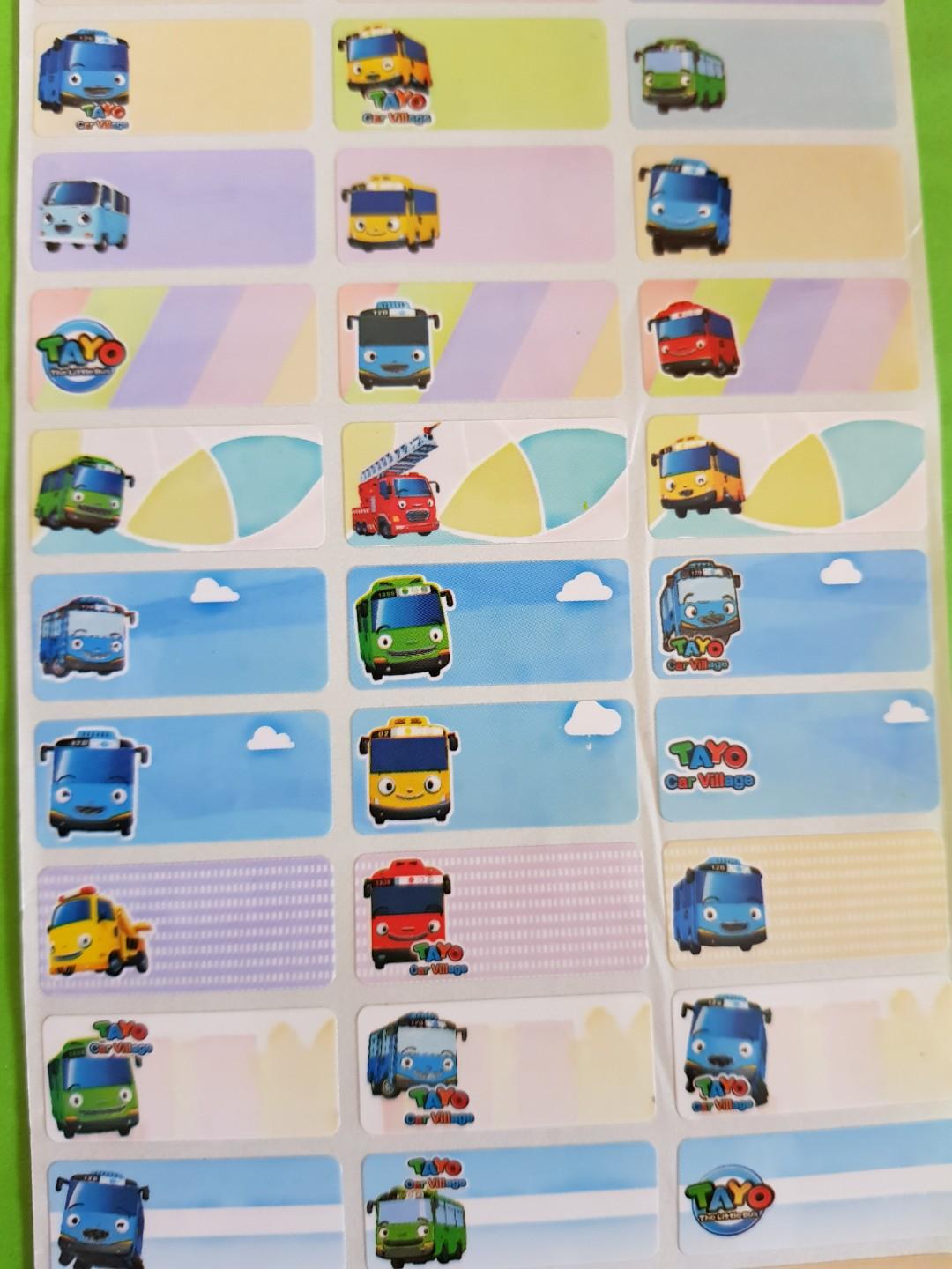 Tayo name stickers, Books & Stationery, Stationery on Carousell