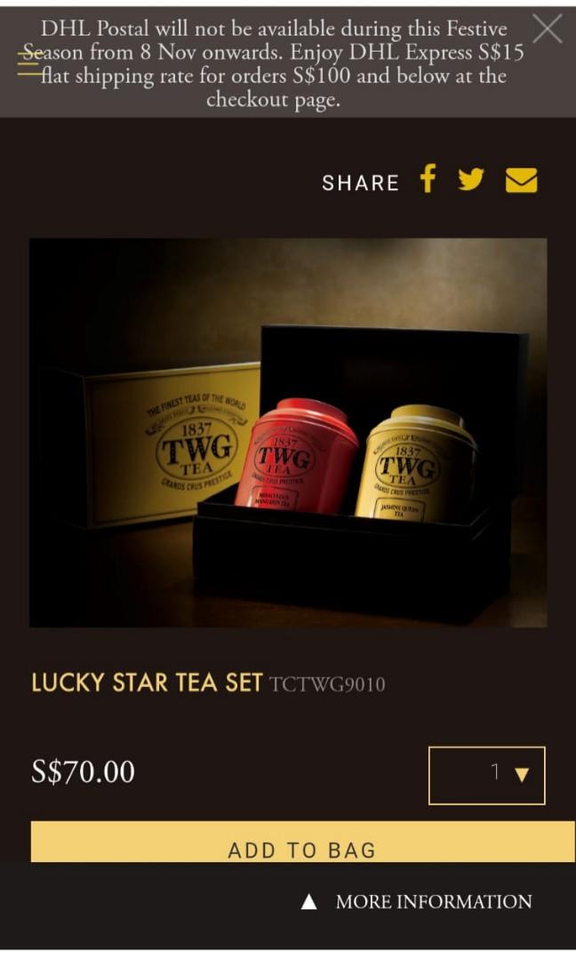 TWG Lucky Star Tea Set, Furniture & Home Living, Kitchenware ...