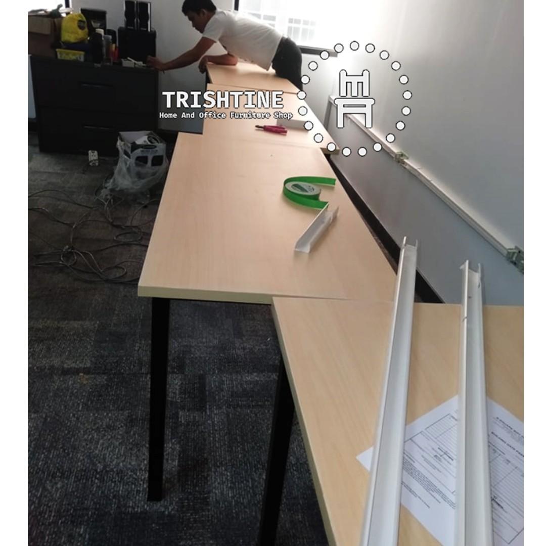 WORKSTATION TABLE CUSTOMIZED WITH GROMET, Furniture & Home Living ...
