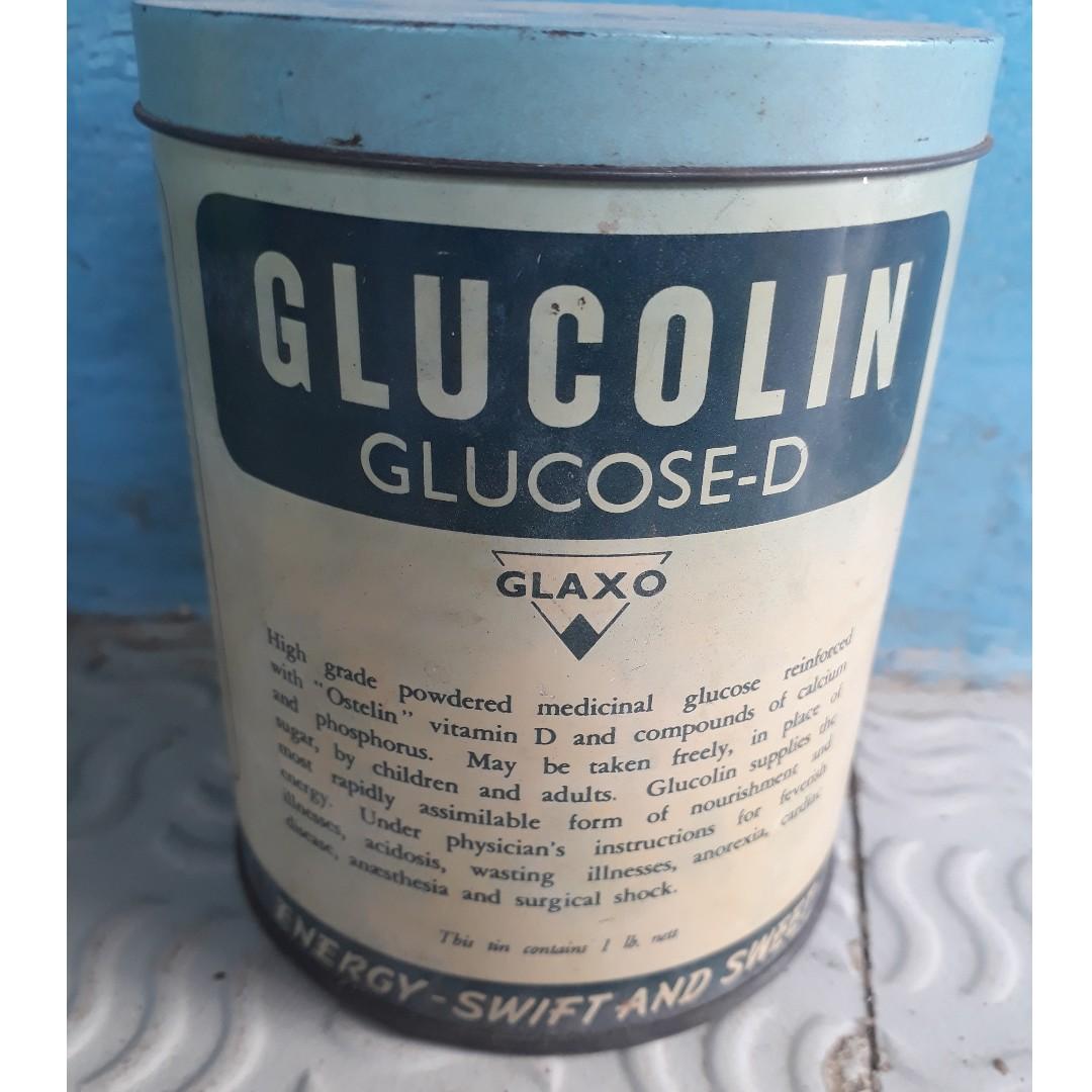 GLUCOLIN , GLUCOSE - ADVERTISEMENT EMPTY TIN FOR COLLECTION - VINTAGE ...