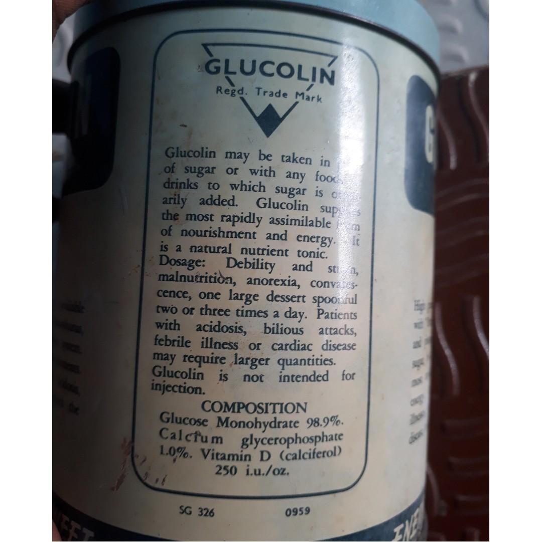 GLUCOLIN , GLUCOSE - ADVERTISEMENT EMPTY TIN FOR COLLECTION - VINTAGE ...