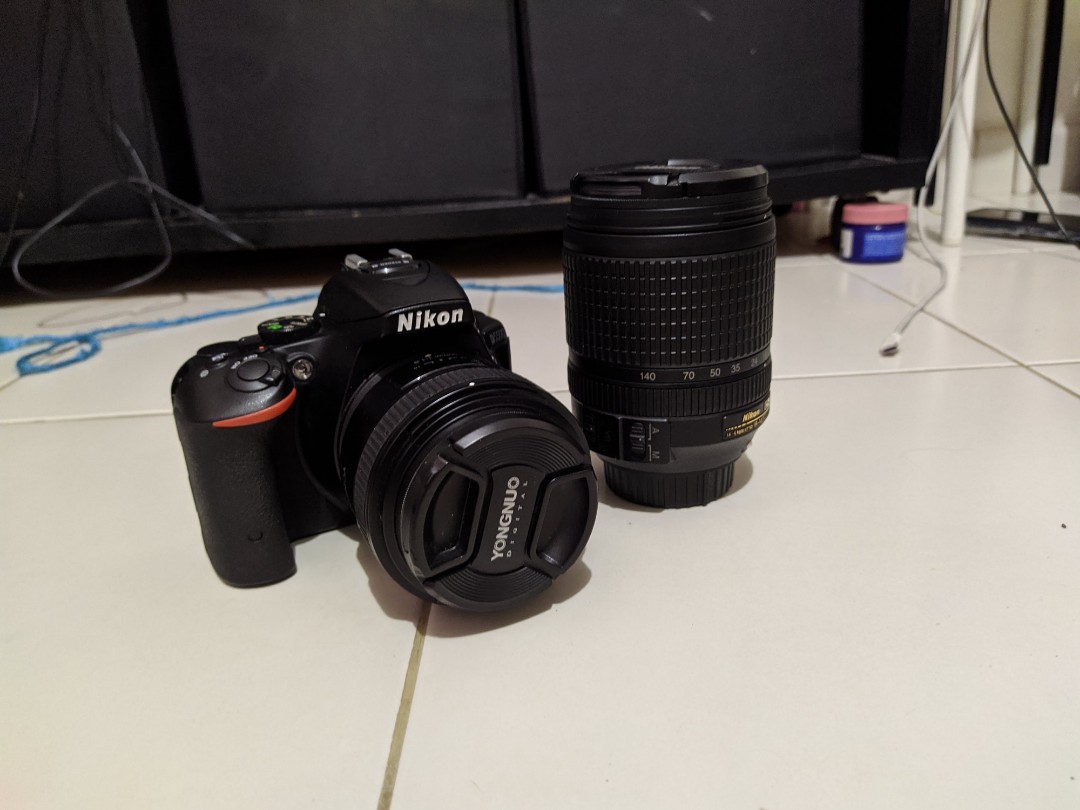 Nikon D5500 kit lens + prime + camera bag GOOD STARTER SET, Photography ...