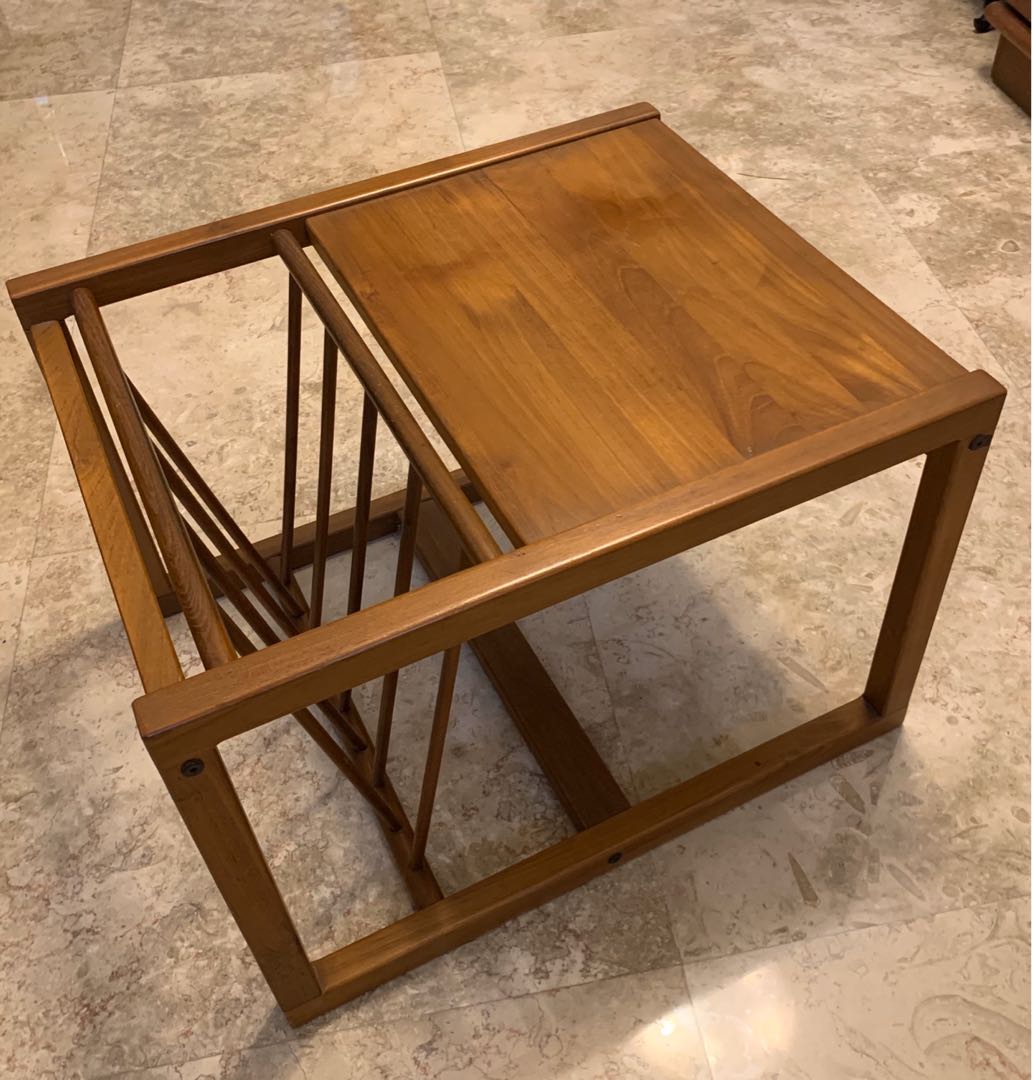 Scanteak magazine rack/side table, Furniture & Home Living, Furniture ...