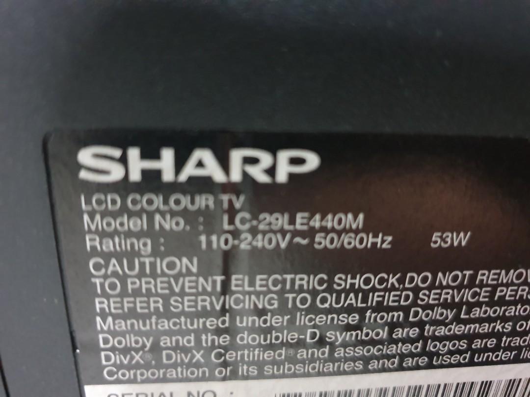 SHARP Aquos 29" TV Screen, TV & Home Appliances, TV & Entertainment, TV on Carousell