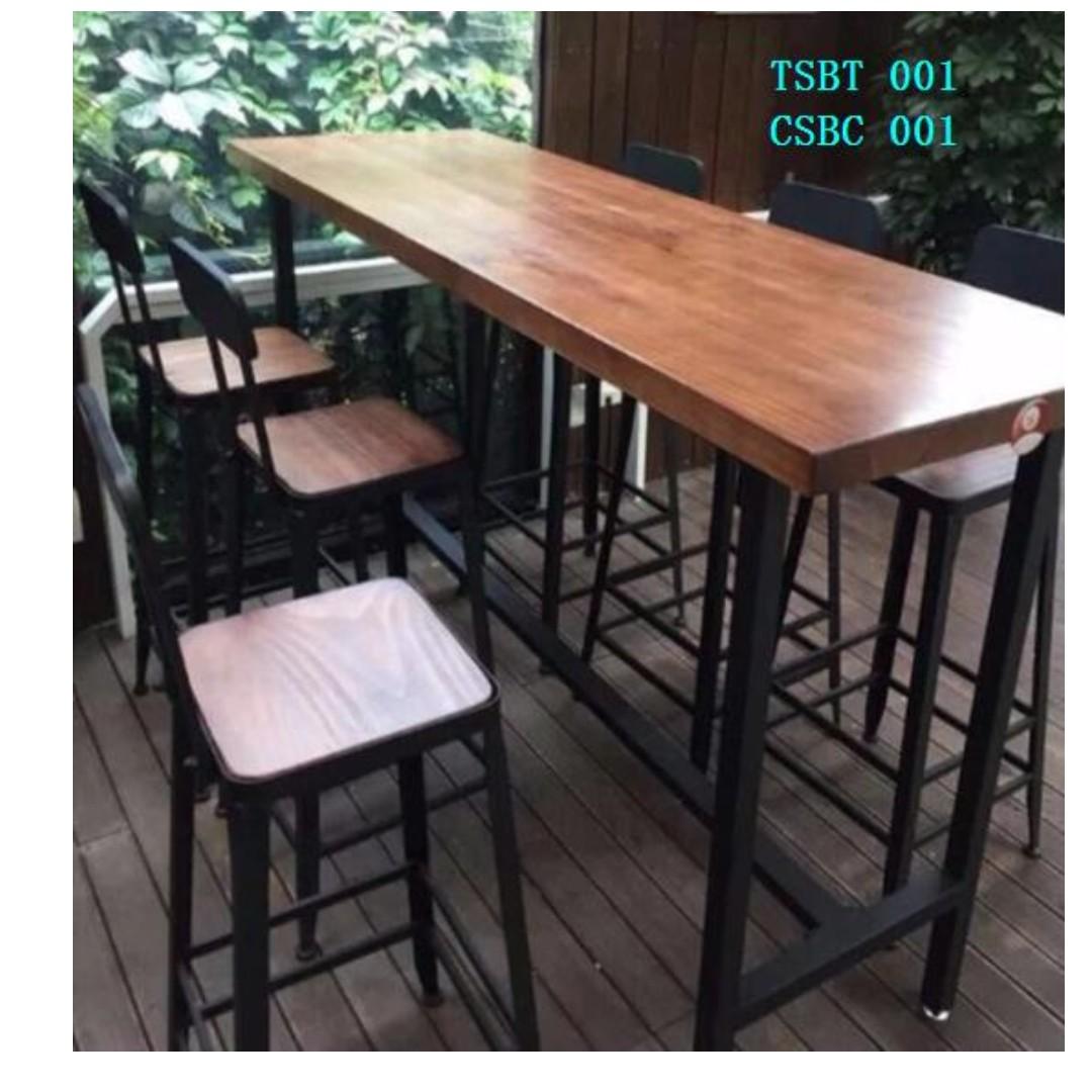 Bar001 Solid wood high bar chair table various types , Furniture & Home ...