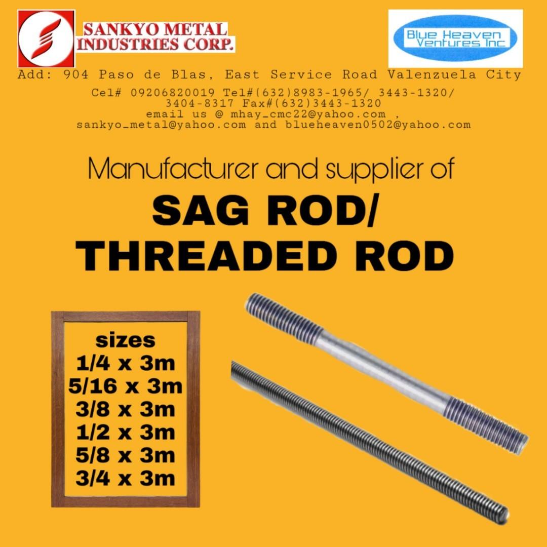 Studbolt sagrod threaded rod, Commercial & Industrial, Construction ...