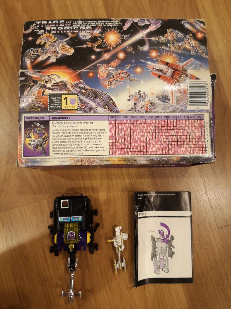 Vintage Hasbro Transformers G1 Insecticon 1984 Shrapnel BIB Bomshell ...