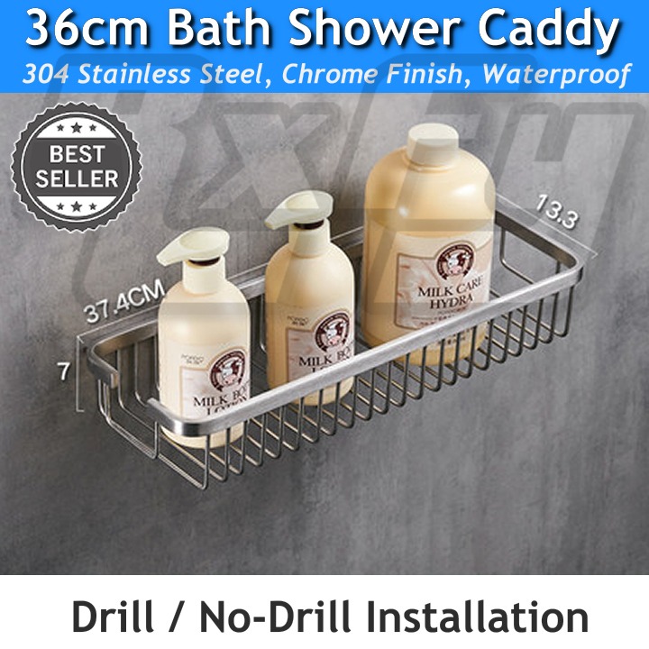 36cm Wire Shower Basket Caddy Bathroom Shelf Stainless Steel, Furniture ...