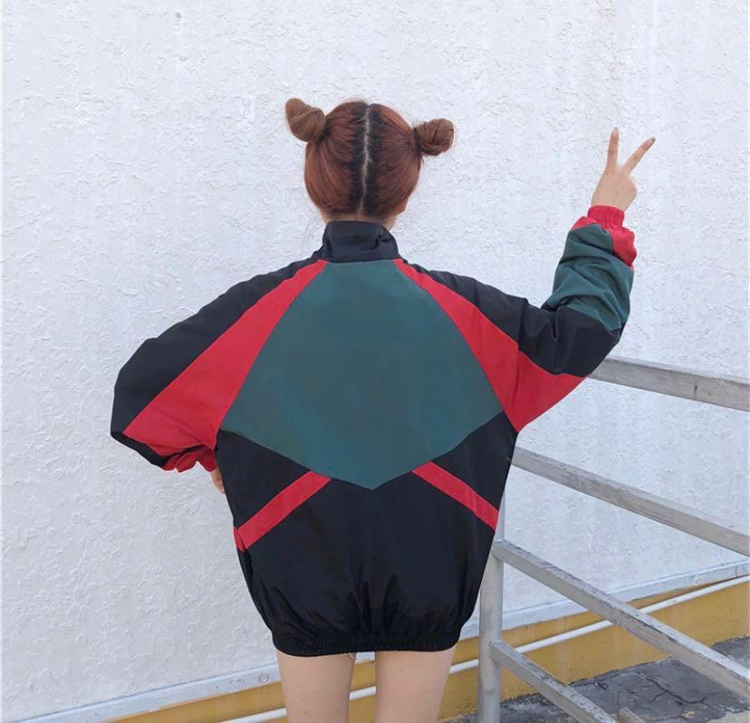 #551 (3 COLOURS) blue / red / green refusion colourblock windbreaker ...