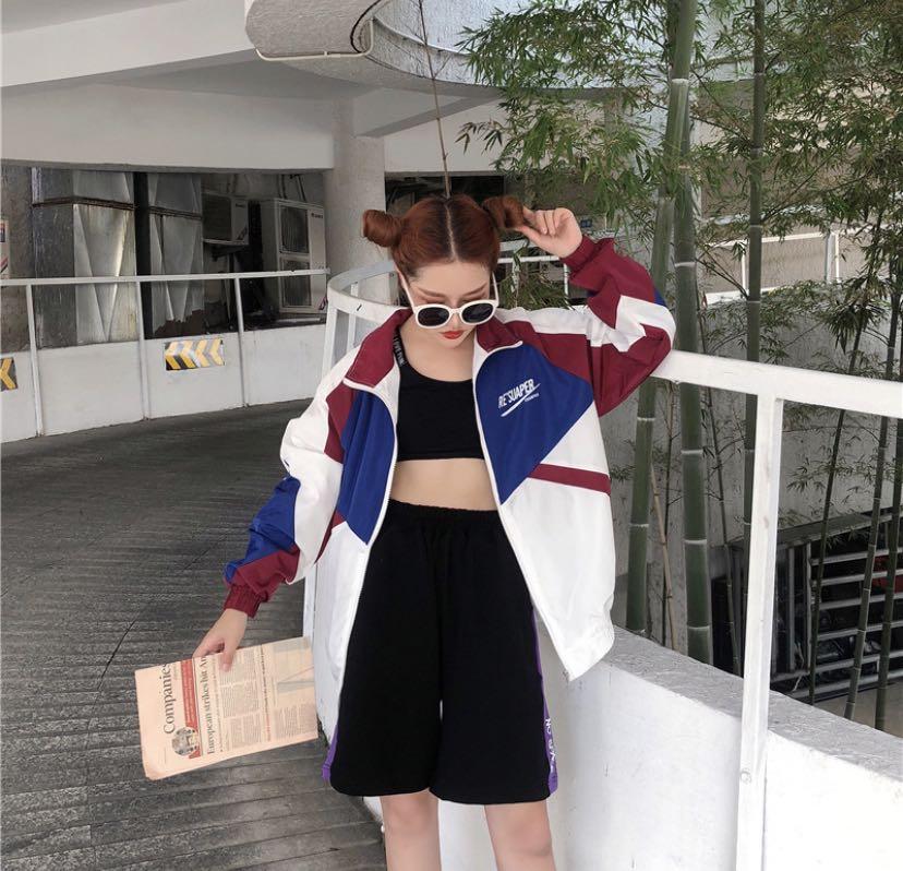 #551 (3 COLOURS) blue / red / green refusion colourblock windbreaker ...