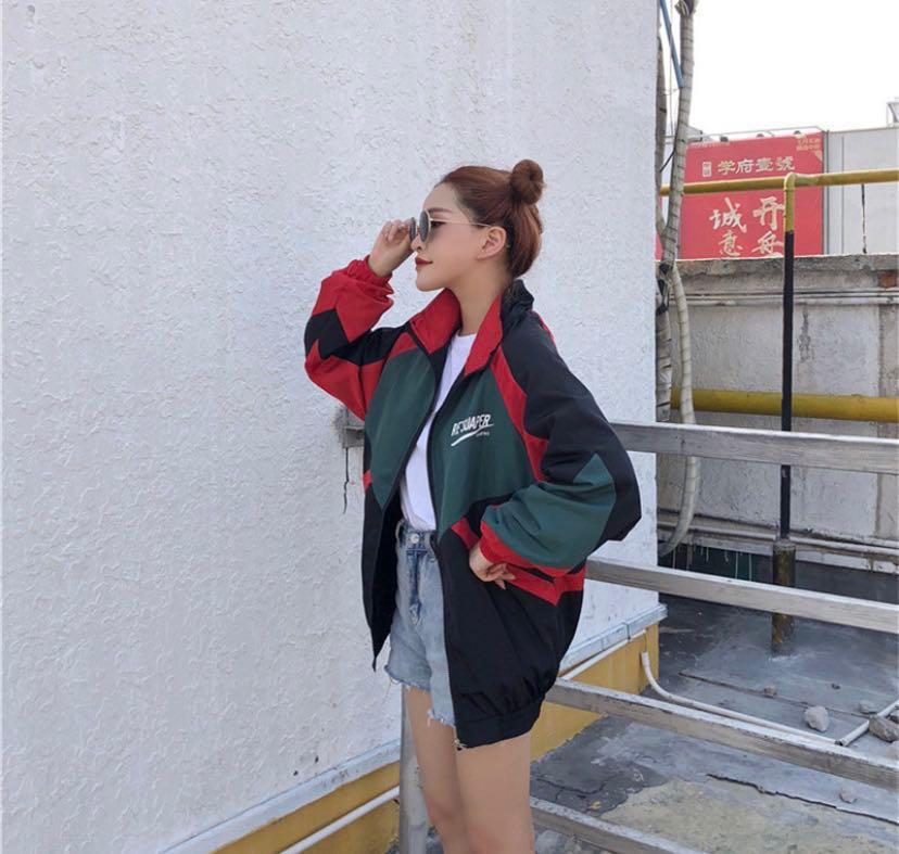 #551 (3 COLOURS) blue / red / green refusion colourblock windbreaker ...