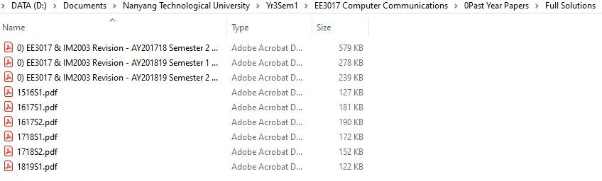 EE3017 IM2003 Computer Communications NTU EEE IEM Notes, Tutorials ...