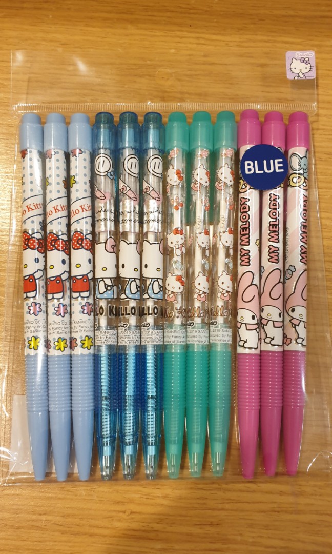 Hello Kitty and Melody Blue Pens, Hobbies & Toys, Stationery & Craft ...