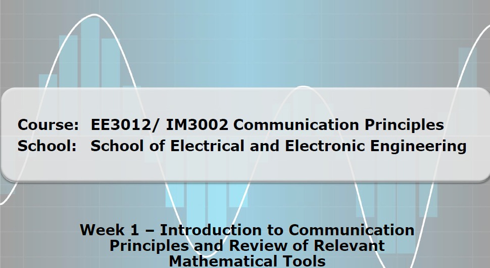 IM3002 EE3012 Communications Principles NTU IEM EEE Notes, Quiz ...