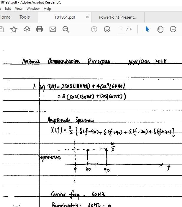 IM3002 EE3012 Communications Principles NTU IEM EEE Notes, Quiz ...