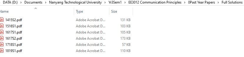 IM3002 EE3012 Communications Principles NTU IEM EEE Notes, Quiz ...