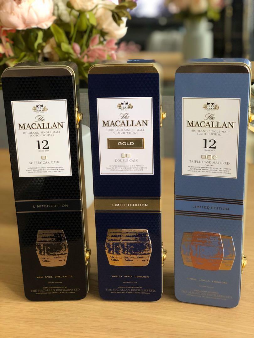 3x Metal Case Macallan 12 years Limited edition bottles, Food & Drinks ...
