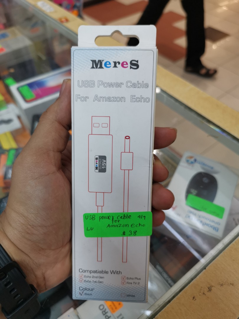MERES 1m USB Cable Amazon echo(1st/2nd Gen)USB 5V to DC 15V/3.5mm ...