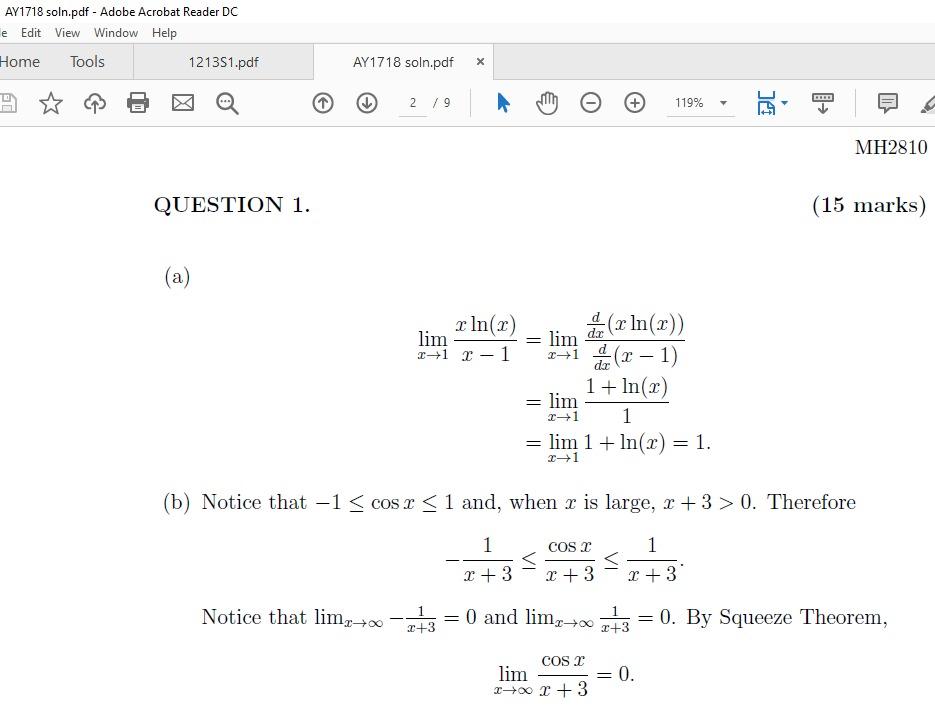 MH2810 Maths A NTU Notes, Quiz, Past Year Paper Solution, Tutorials ...