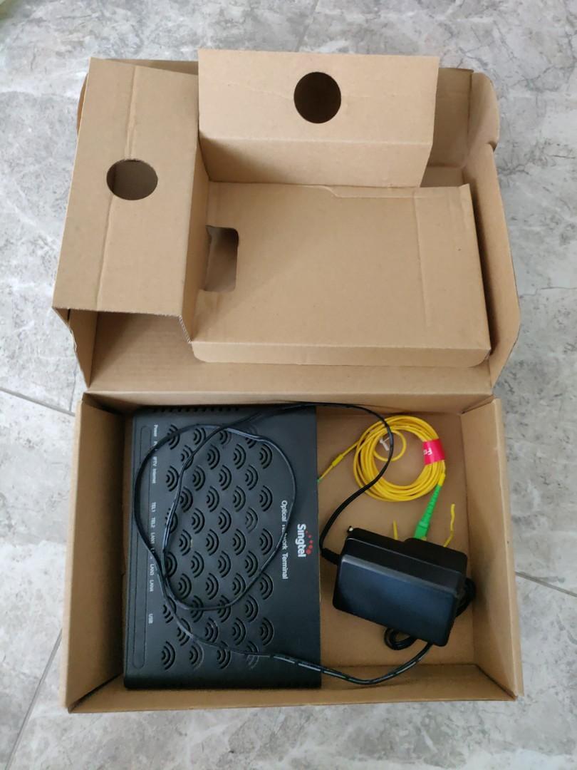 Original Singtel wifi router and ONT (OPTICAL NETWORK TERMINAL) 100% ...