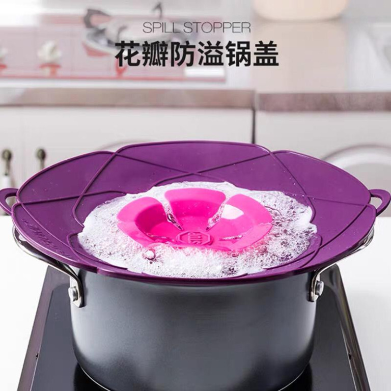 Spill Proof Stopper Silicone Pot Cover Microwave Flower Type Silicon ...