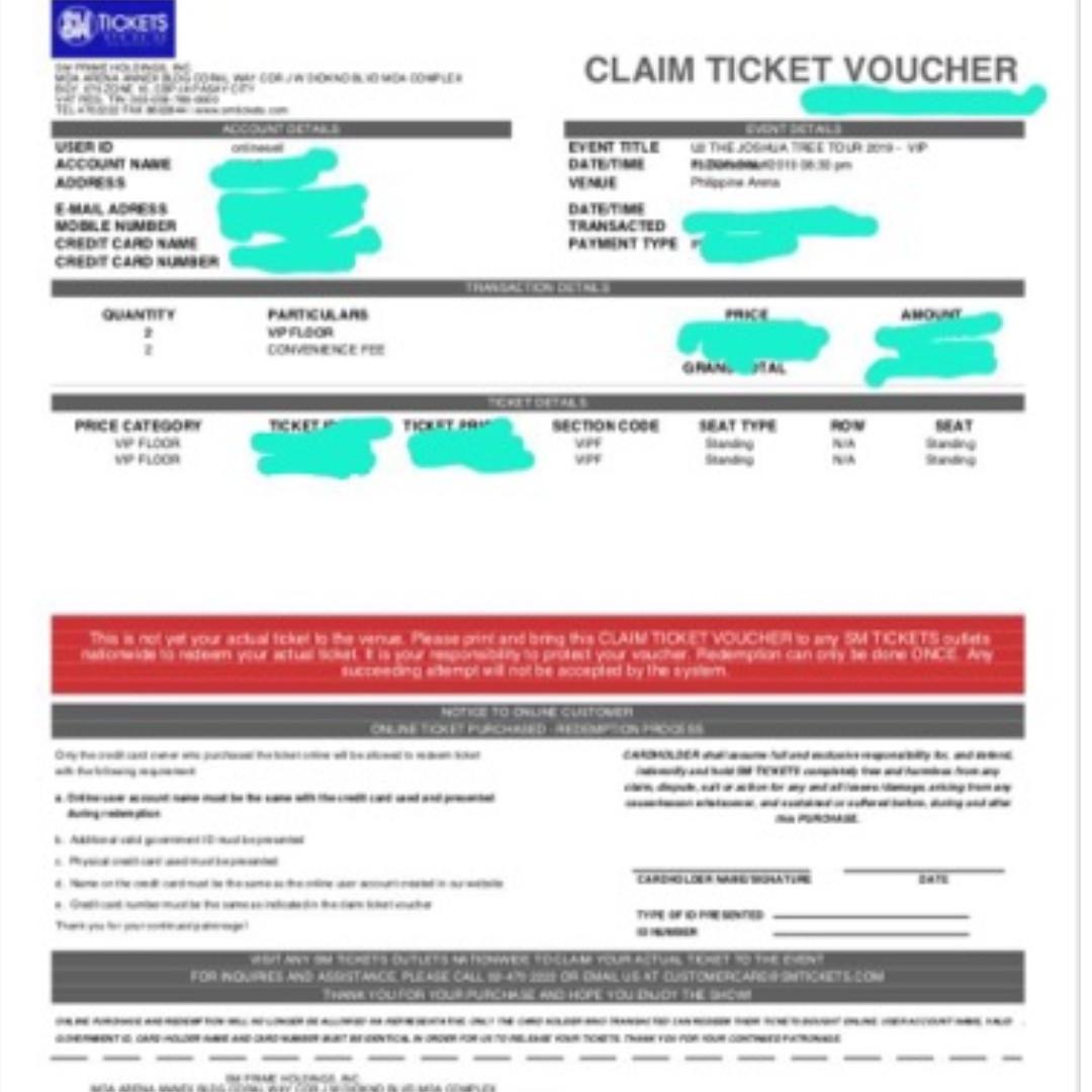 1 piece U2 VIP Floor Seat For Sale P8500, Tickets & Vouchers, Event ...