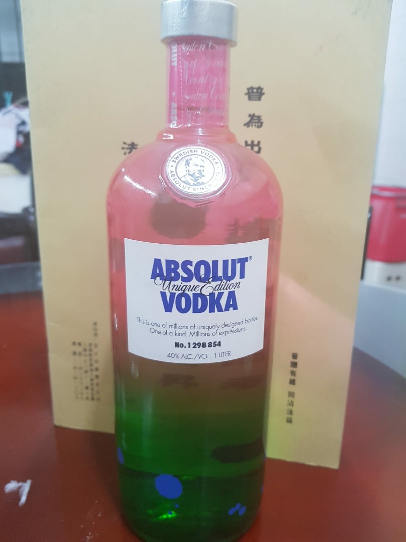 Absolut Vodka 1L - unique edition, Food & Drinks, Alcoholic Beverages ...