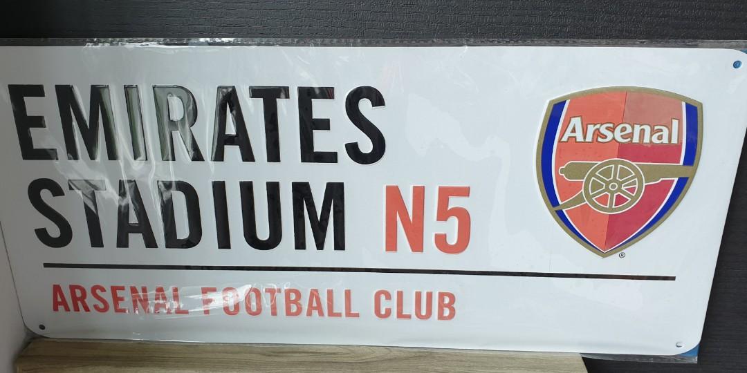 Arsenal Emirates Stadium station metal plate, Furniture & Home Living ...