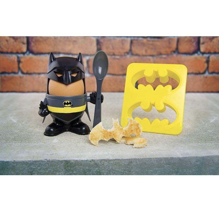 DC Comics Official Batman Topper, Egg Cup and Bat Logo Toast Cutter ...